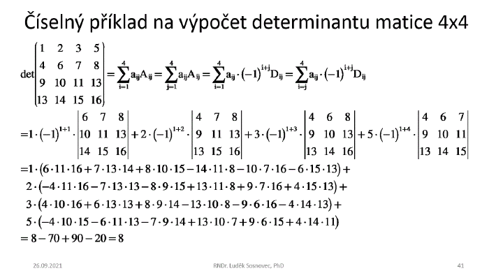Determinant matice 4x4 :: Elektronika pro 3. ročník SPŠEI