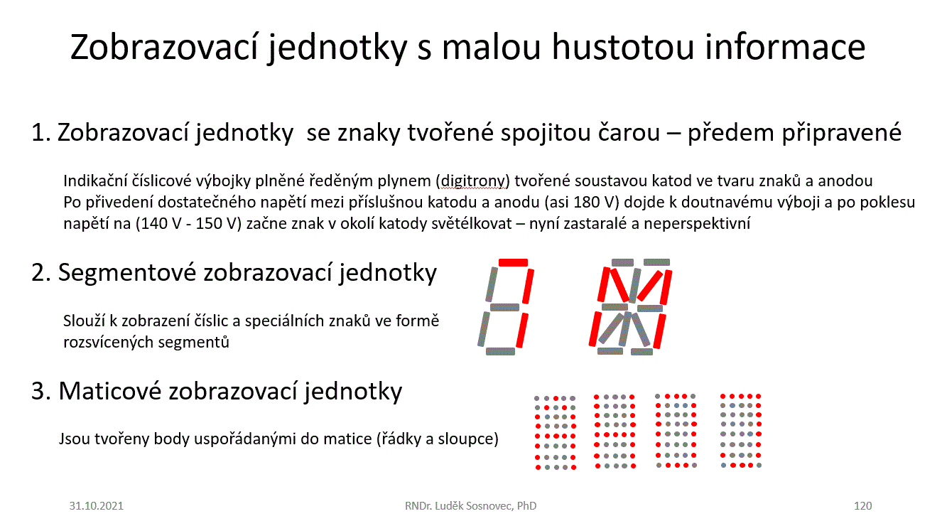 Zobrazovací jednotky s malou hustotou informace :: Elektronika pro 3 ...